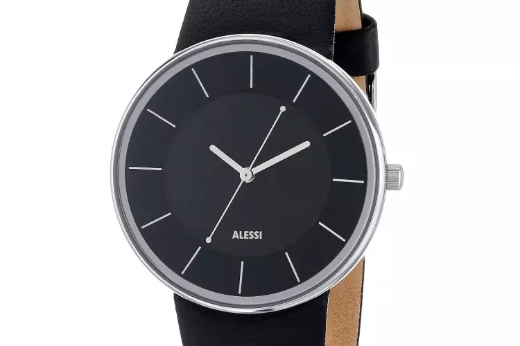 црн симплистички Alessi машки часовник од нерѓосувачки челик al8004 автоматски часовник