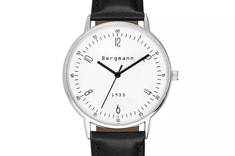 reloj bergmann clasico con correa negra