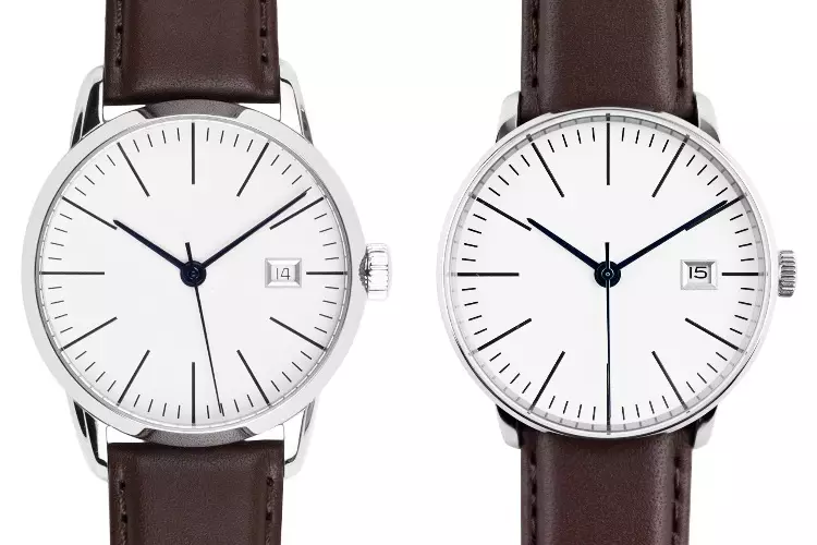Moderné biele hodinky kent wang bauhaus v4