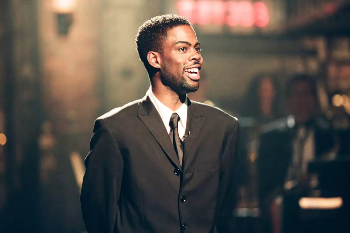 Chris Rock yn swart pak