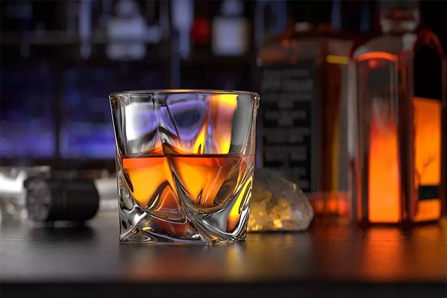 ashcroft 精美玻璃器皿 扭曲威士忌酒杯