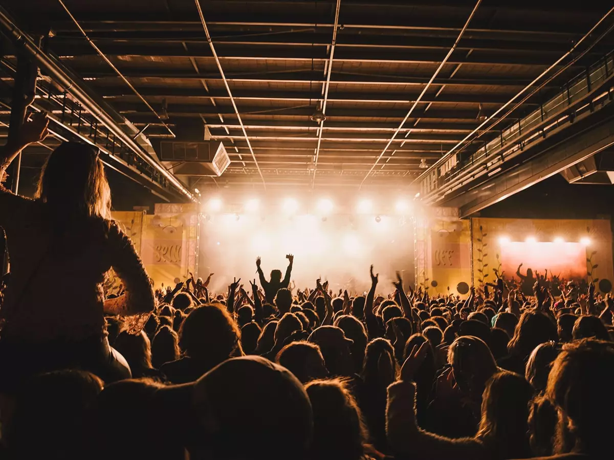 mengde mennesker på musikkkonsert