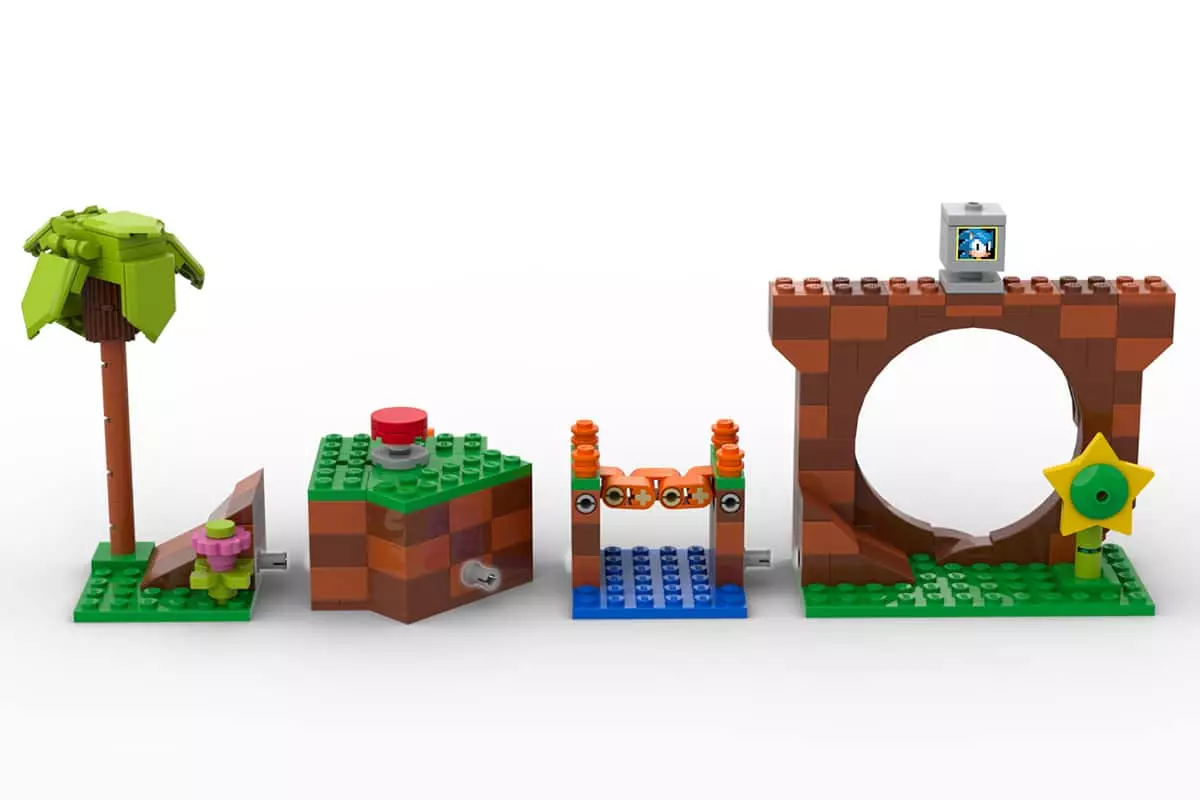 Lego 'green hill zone set fan it earste sonic fideospultsje 2