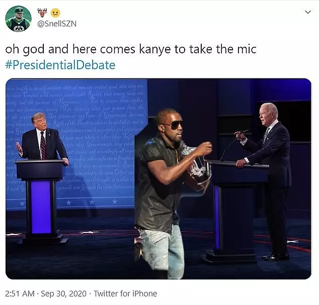 Προεδρική συζήτηση x Kanye που διακόπτει το μιμίδιο