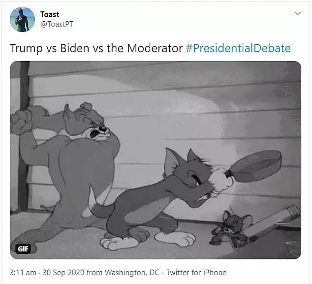 Meme de debate presidencial usando la escena de Tom y Jerry