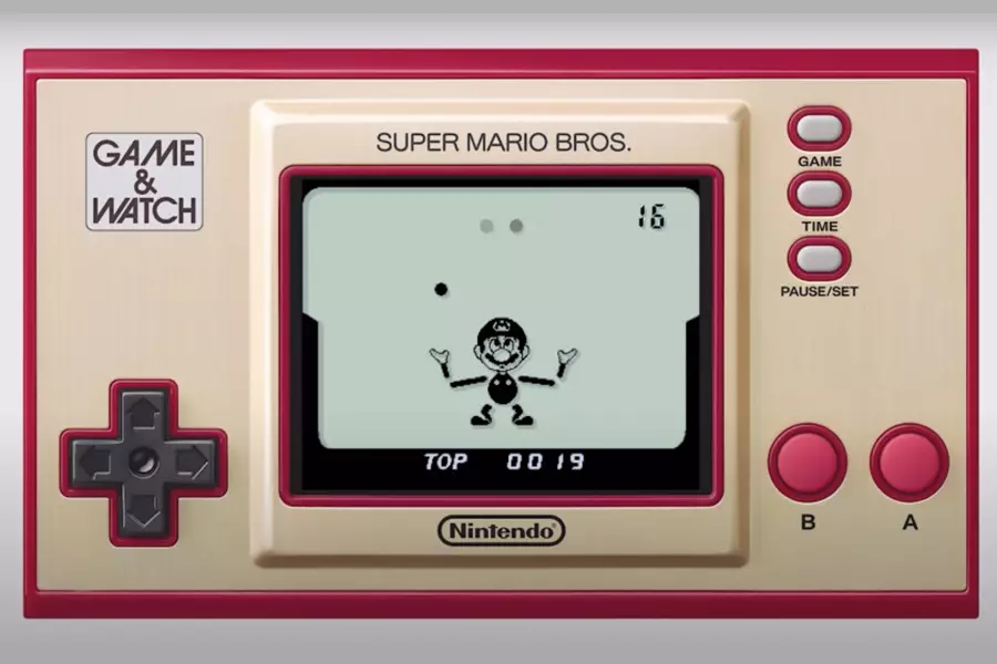 Game and Watch tso tus thawj super mario bros rau ntawm tus cursor tuav