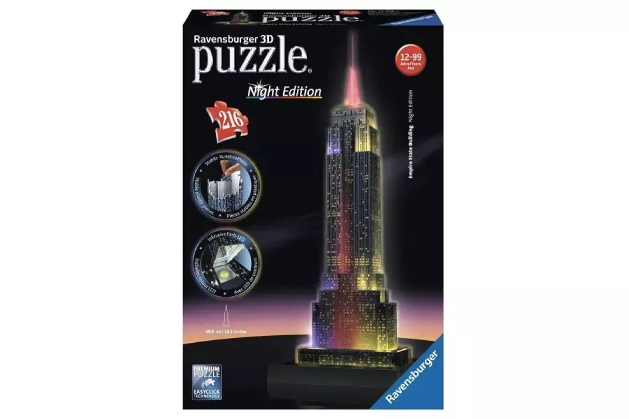 L-Aħjar Puzzles għall-Adulti - 3D Empire State Building (Edizzjoni bil-lejl)
