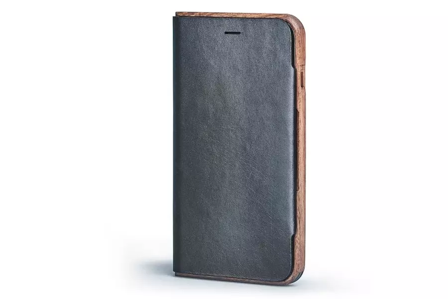 grovemade walnut uye leather iphone wallet kesi