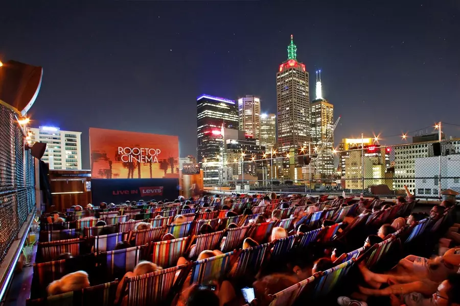 rooftop cinema cityscape