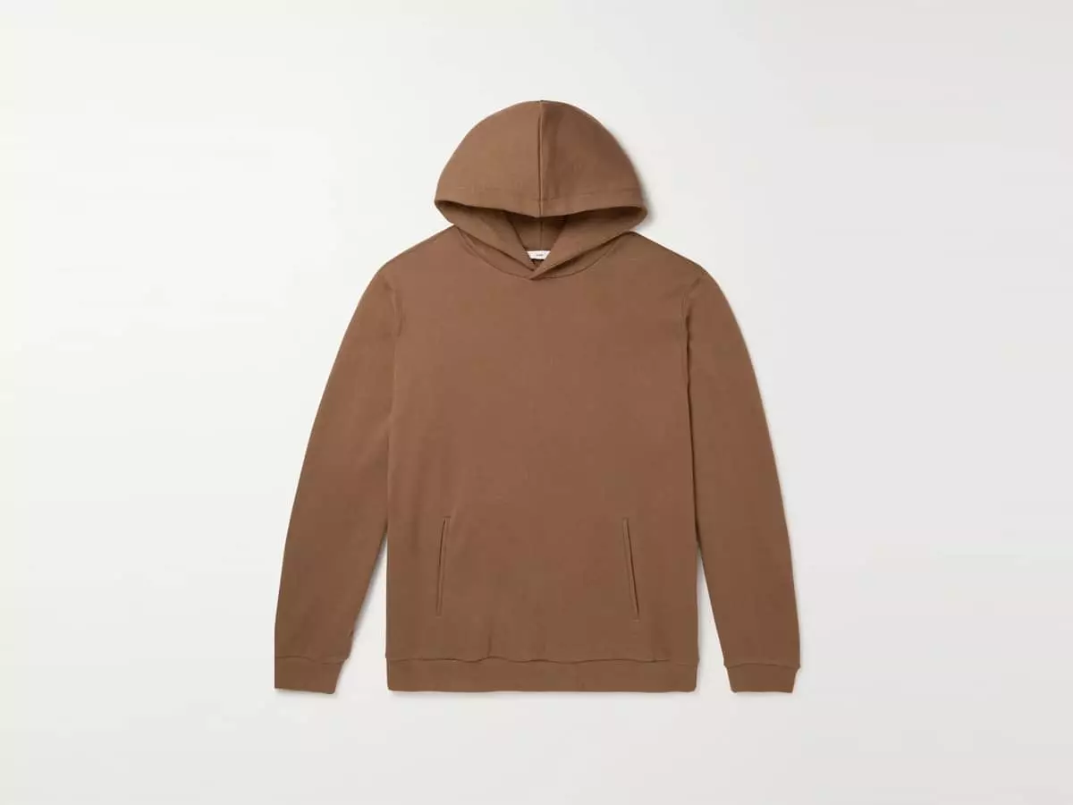 Owu emegharịrị na cashmere ngwakọta jersey hoodie