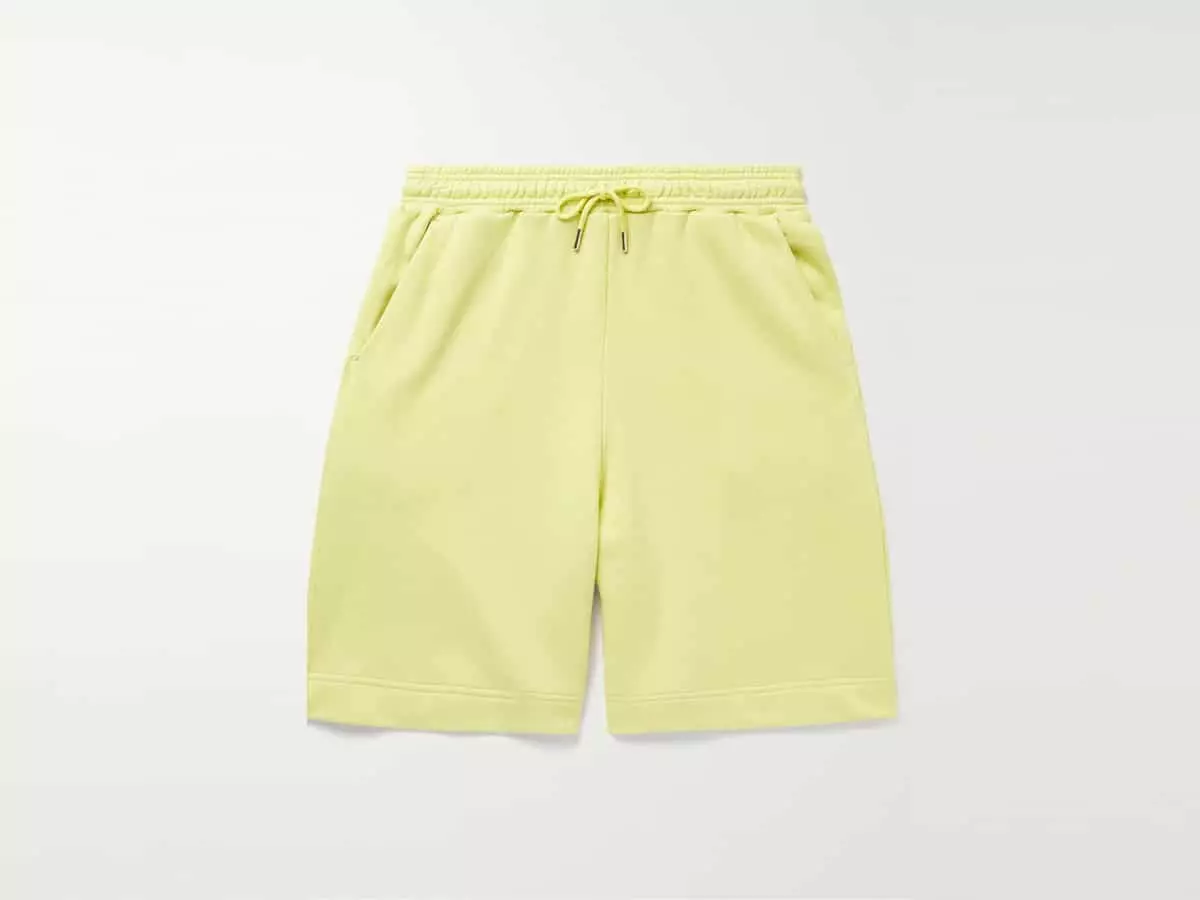 Malapad na paa na organic cotton jersey na drawstring shorts