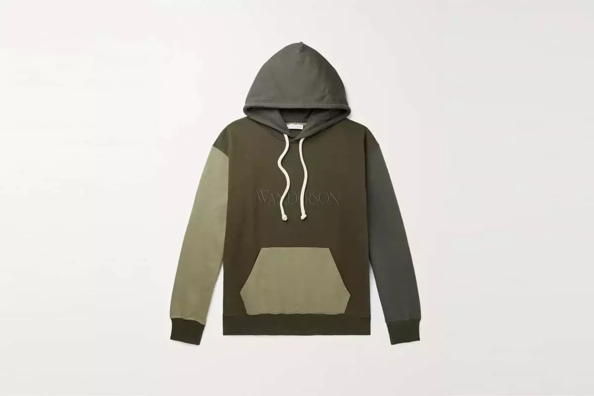 Mr Porter fynt jwa logo borduerde kleur blok katoenen jersey hoodie