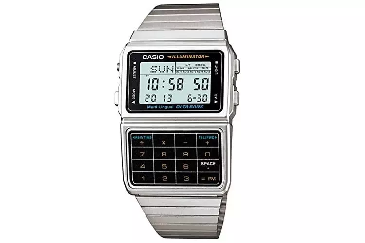 strieborné hodinky casio s kalkulačkou