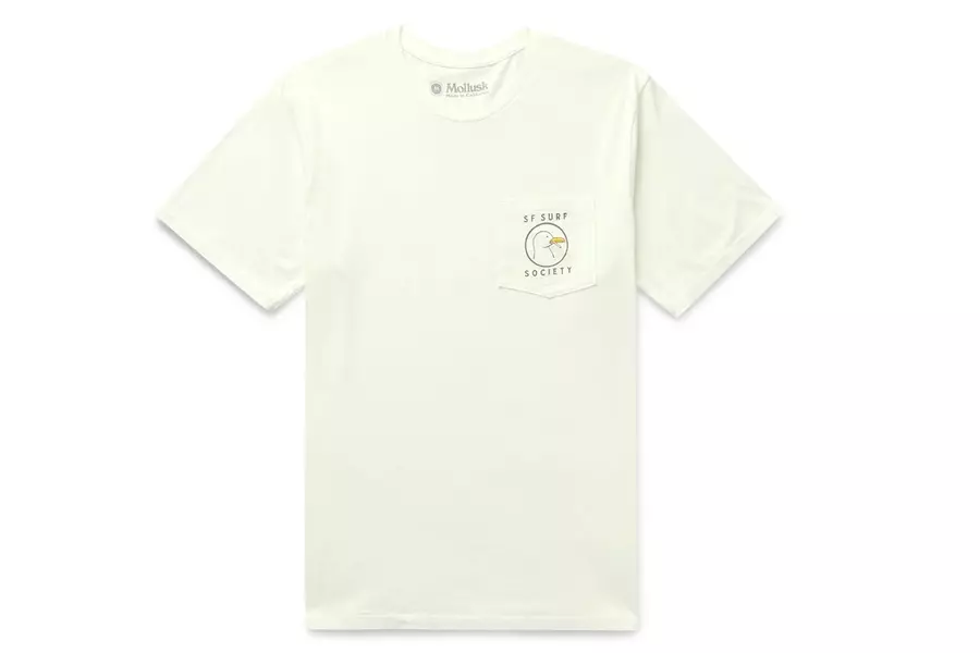 T-shirt in jersey di cotone con stampa Mollusk Surf Society