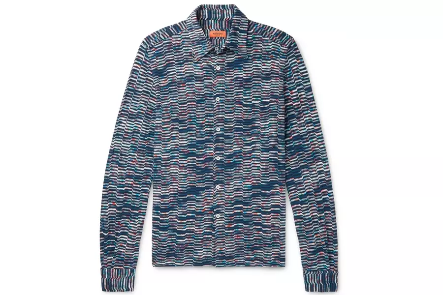 Missoni Space-Dyed Crochet-Knit Cotton Shirt