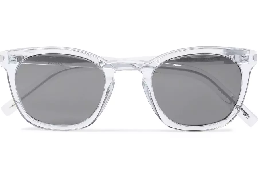SAINT LAURENT D-frame zonnebril van acetaat en zilver