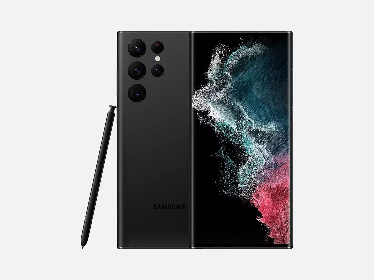 Samsung s22 ულტრა შავი კალმით
