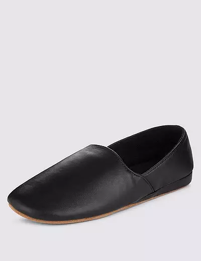 leather folslein cut slippers