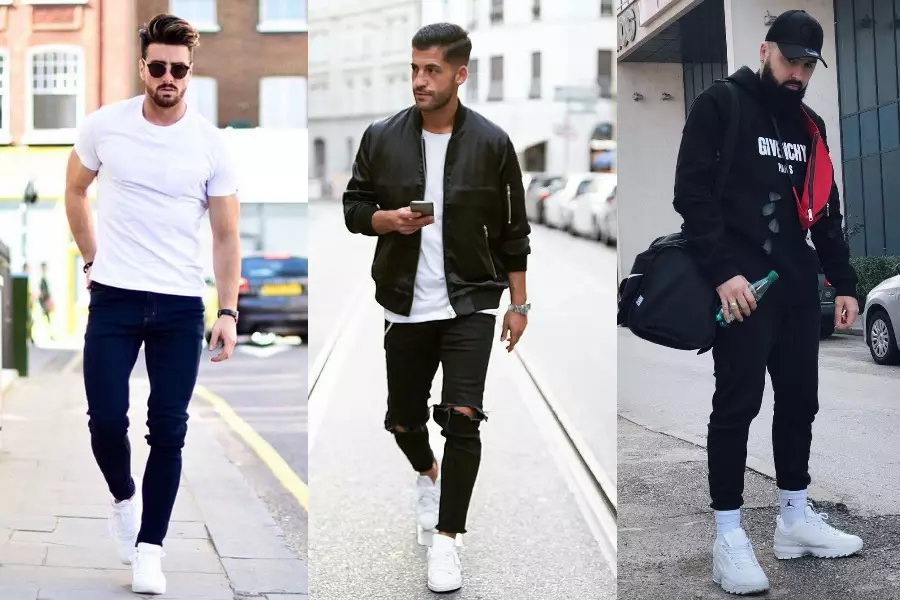 Πώς να φορέσετε λευκά παπούτσια με μαύρο τζιν 3080_1