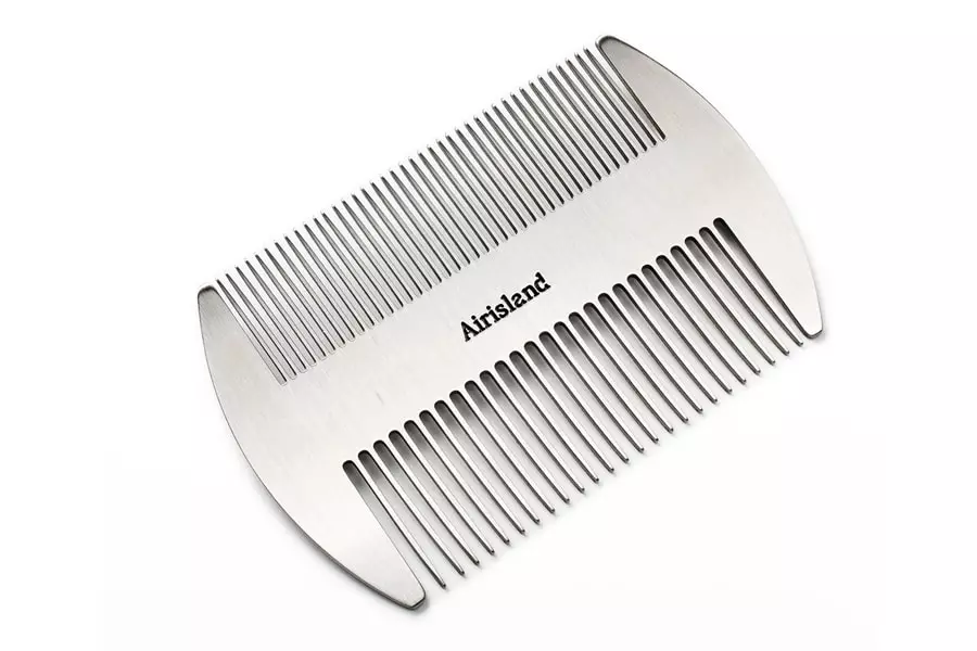 Airisland Dual Action Stainless Steel EDC Chikwereti Kadhi Size Comb Wallet Comb Pocket Comb