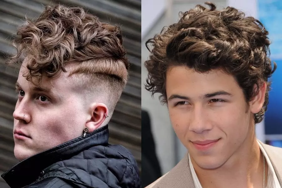 Mens curly imisatsi