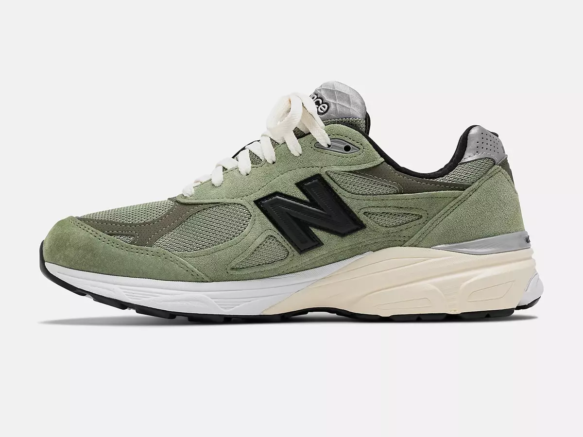 Jjjjond x new balance 990v3 olijf mediale zijde