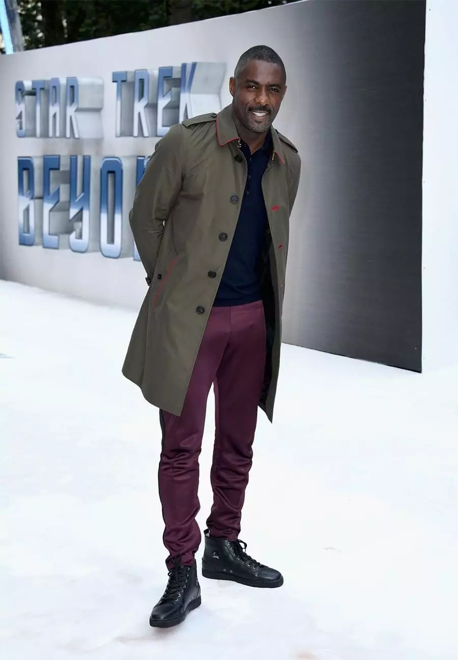 Idris Elba Gren Trench Coat-ban