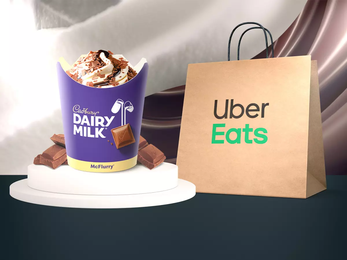 Uber manĝas mcdonald'ojn kaj Cadbury formas teamon por furioza mcflurry