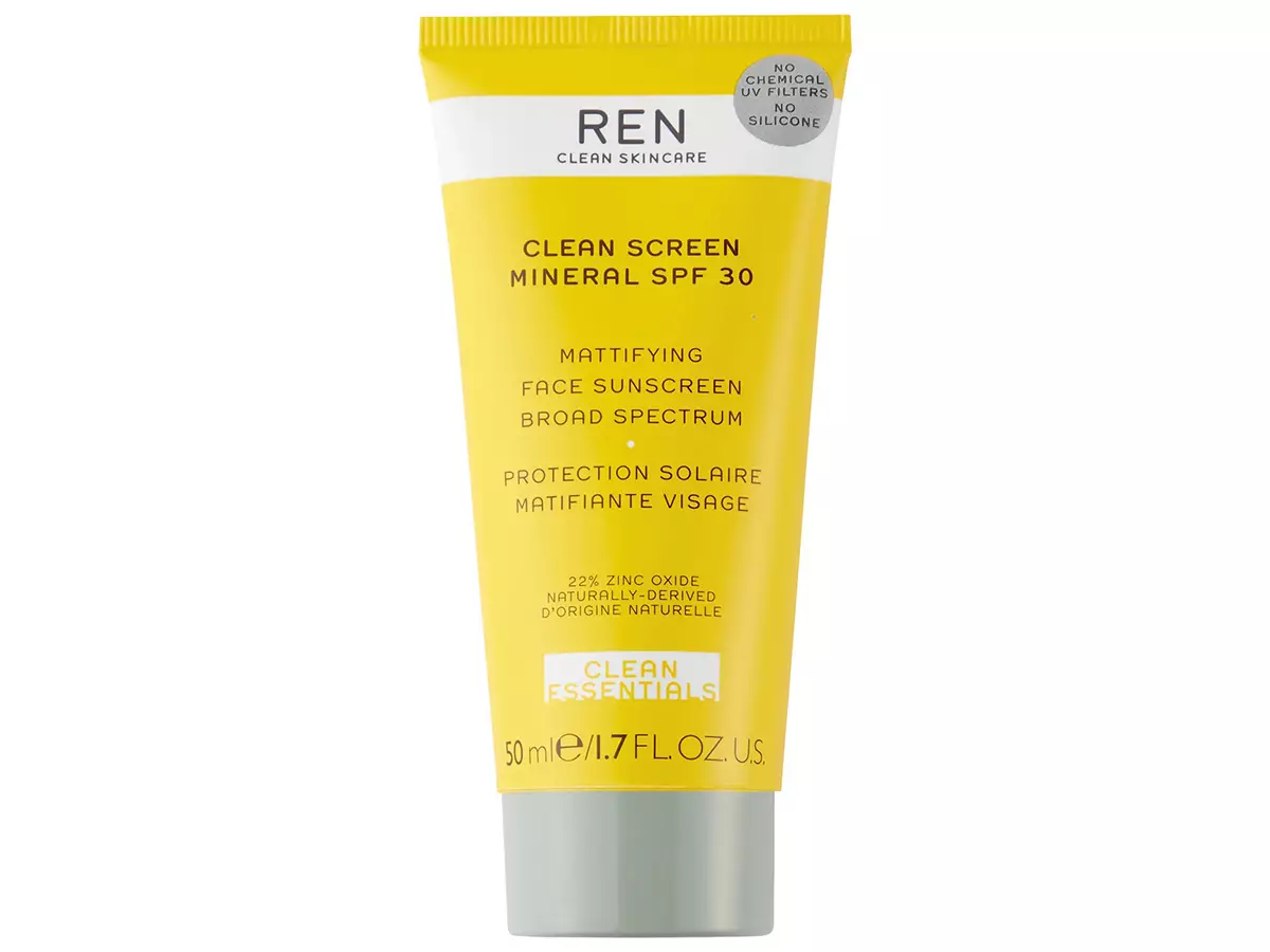 isikrini esihlanzekile se-mineral mattifying face sunscreen