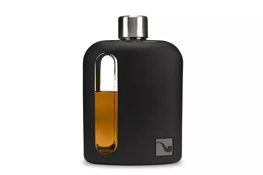 Ntuziaka onyinye ekeresimesi Ragproper Black Silicone + Flask Glass