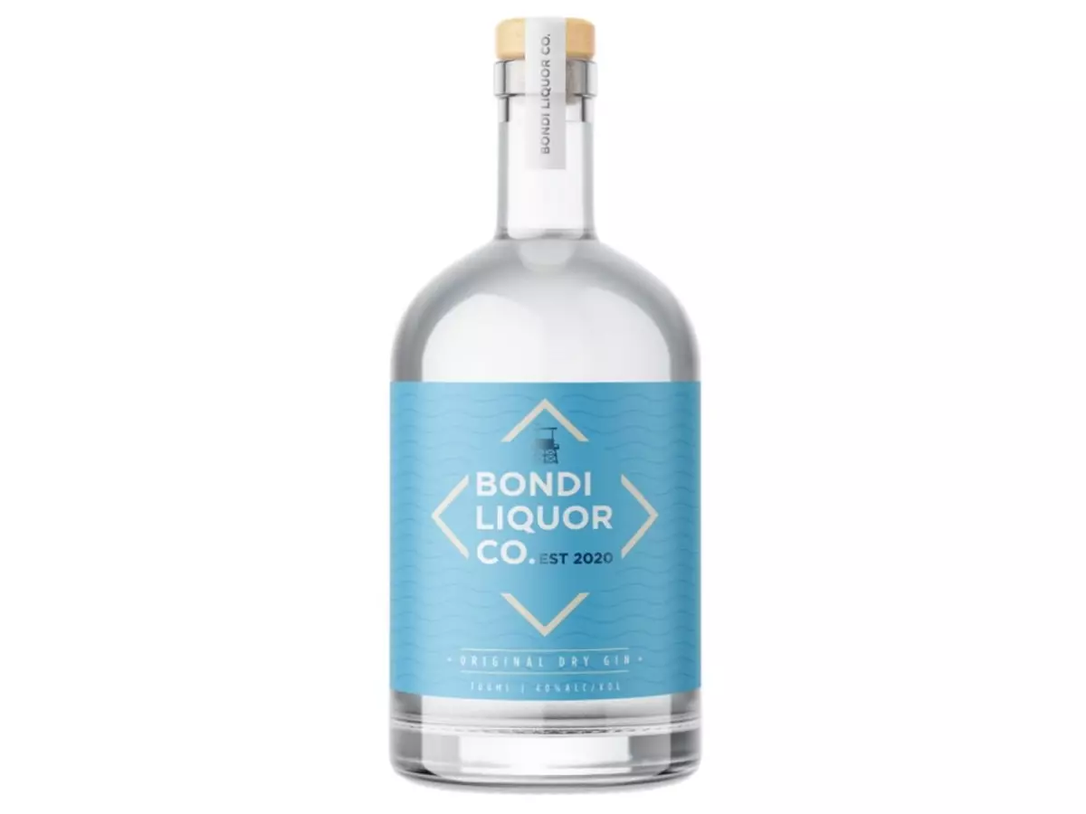 Bondi liquor co gin sych gwreiddiol