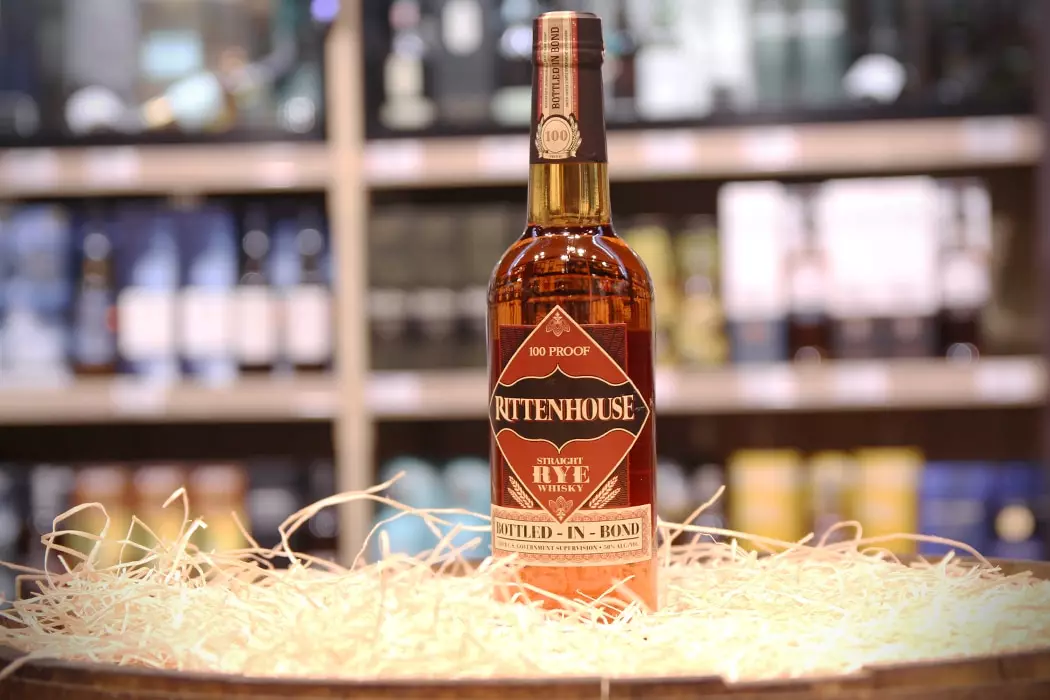 Rittenhouse 100 proof straight rye whisky