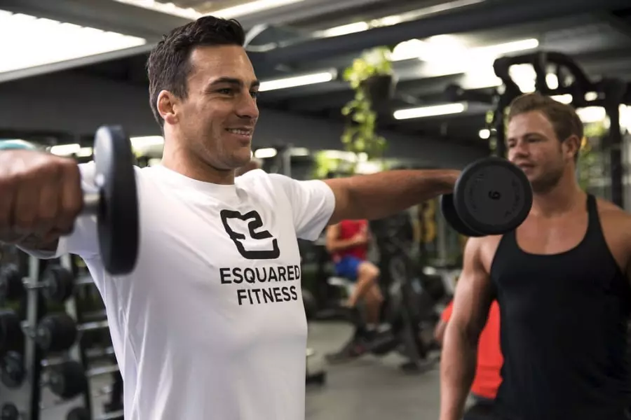 esquared fitness aplikace cvičení tělocvična