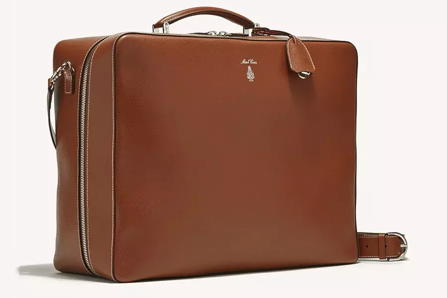 Mark Cross luxus bőrbőrönd teljes cipzárral