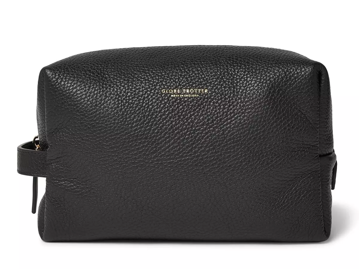 Globe-Trotter Propellor Pebble-Grain Leather Wash Bag