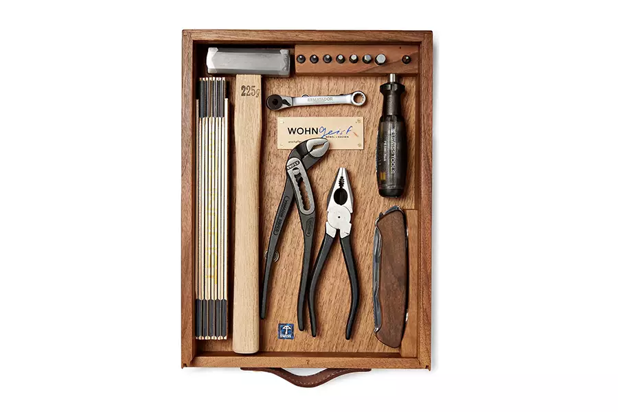 WohnGeist 7-Piece Tool Kit In Wood Case Christmas Gift Guide Handyman