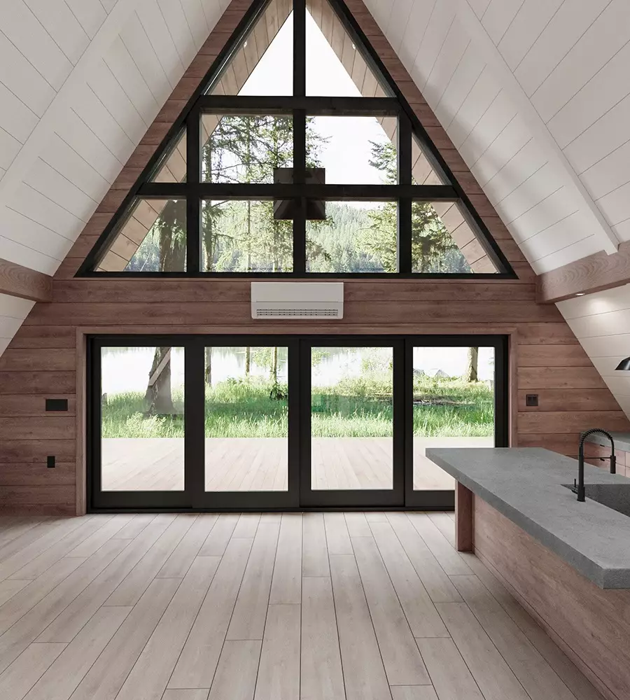 kit casa grande design de janela aberta