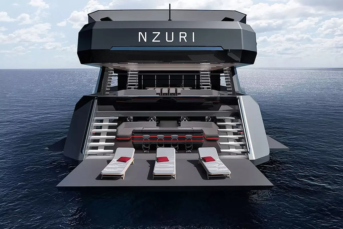 Kyron Design Nzuri Superyacht pemandangan luar
