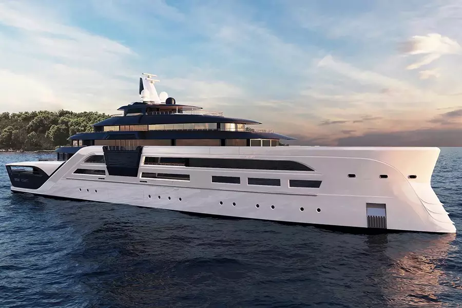 Tfotiadis Design 95m Ultra2 Super Yacht priekšpuse