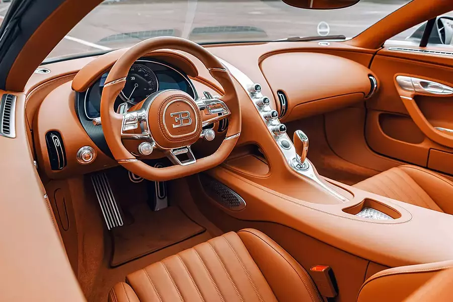 bugatti Chiron les legendes du ciel steering wheel