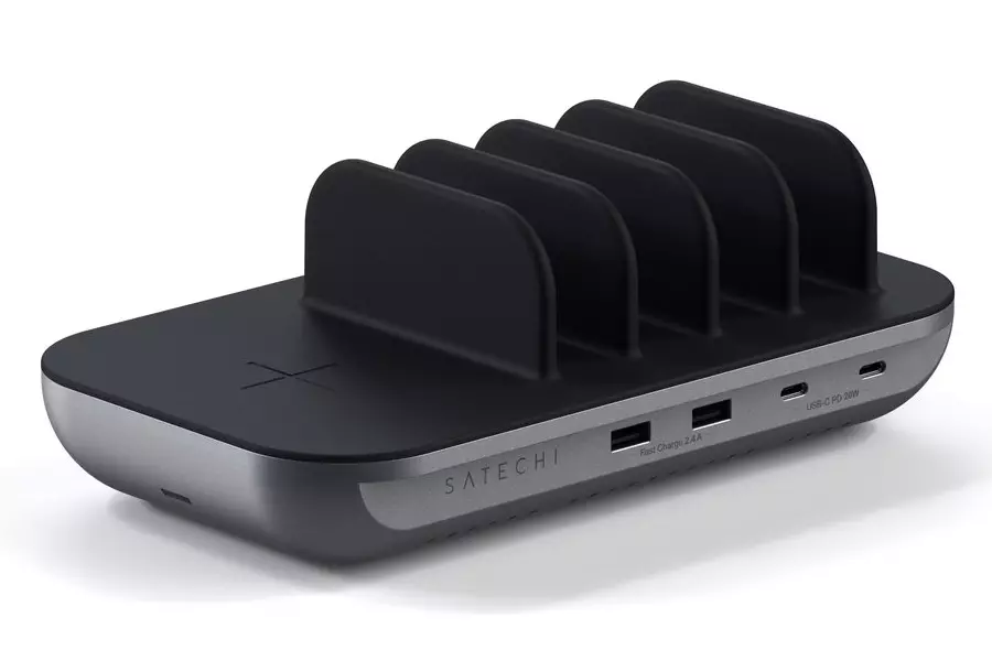 Satetchi 5 Dock Ladestation set fra siden