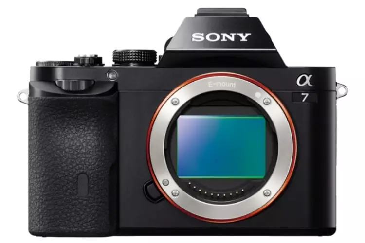 sony alpha 7 kamera på baksidan