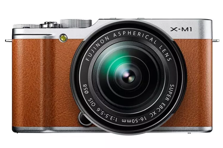 Fuji x-m1 kamera på baksidan