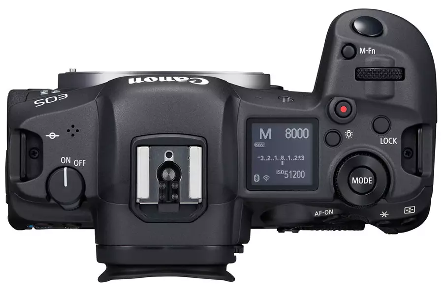 Vista superior da Canon Mirrorless EOS R5